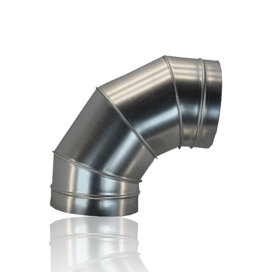 Отвод 90° d125 оцинкованный для монтажа воздуховодов и вентиляционных трасс