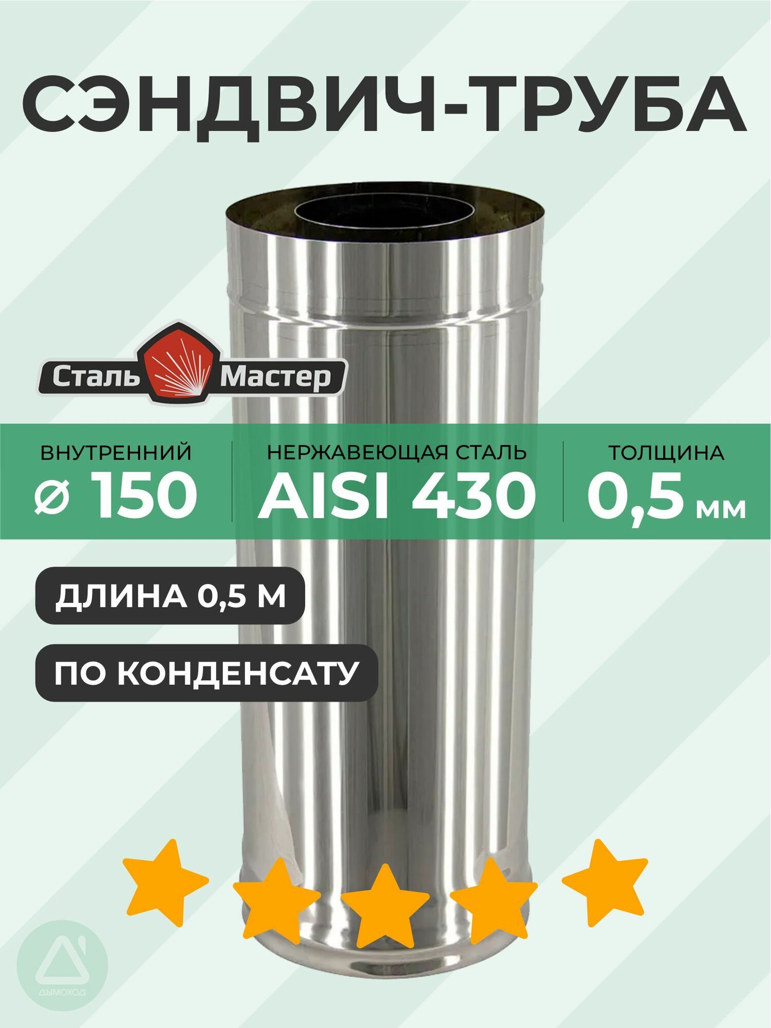 Сэндвич К 150 / 220 0,5 м нерж 0,5 мм / нерж 0,5 мм