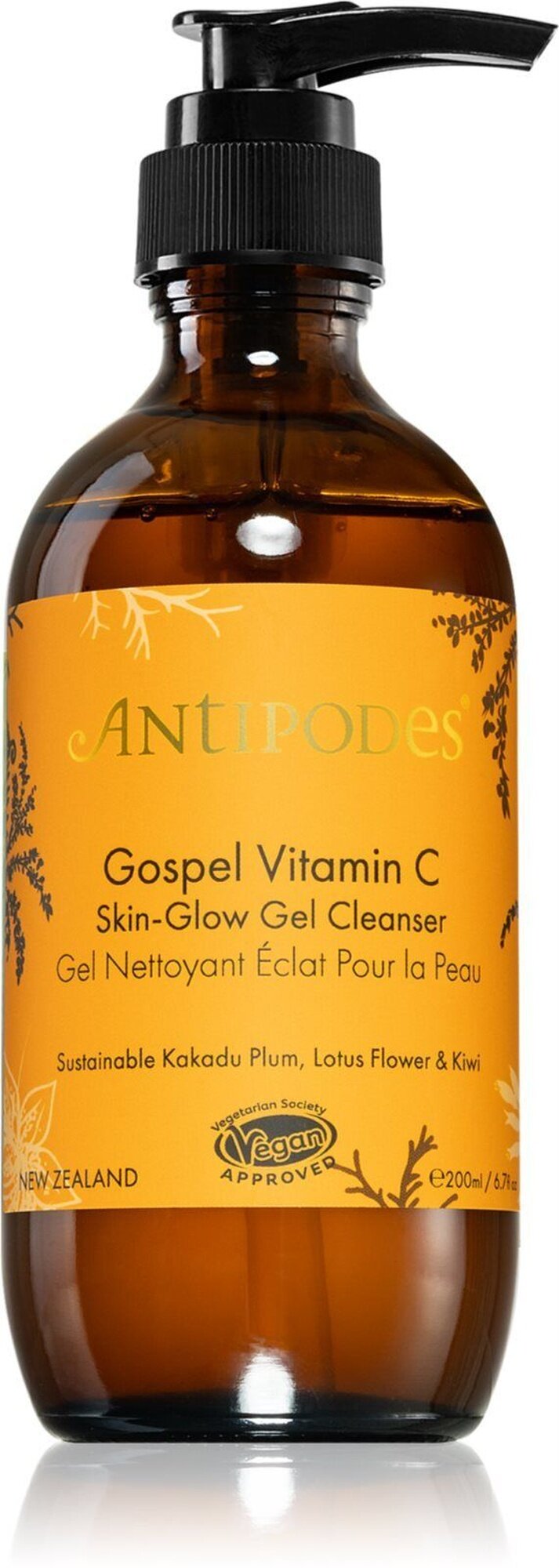Antipodes осветляющее очищающее средство с витамином С Gospel Vitamin C Skin-Glow Gel Cleanser 200 ml