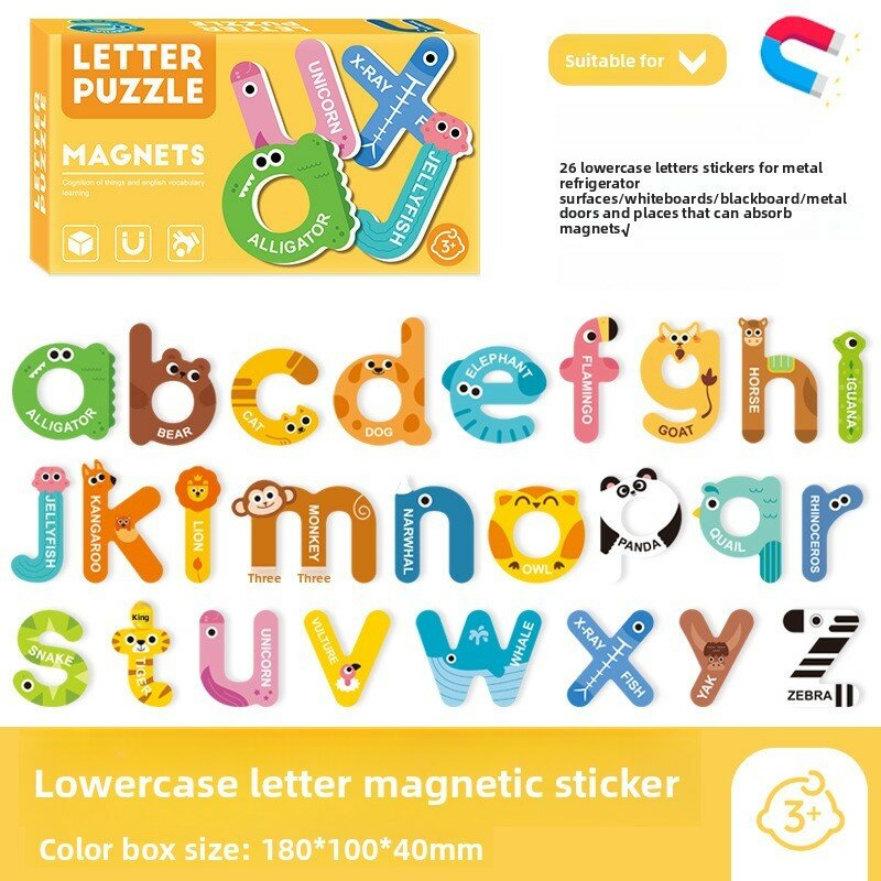 Детский образовательный магнитный пазл для холодильника с буквами и цифрами для раннего обучения и развития когнитивных навыков