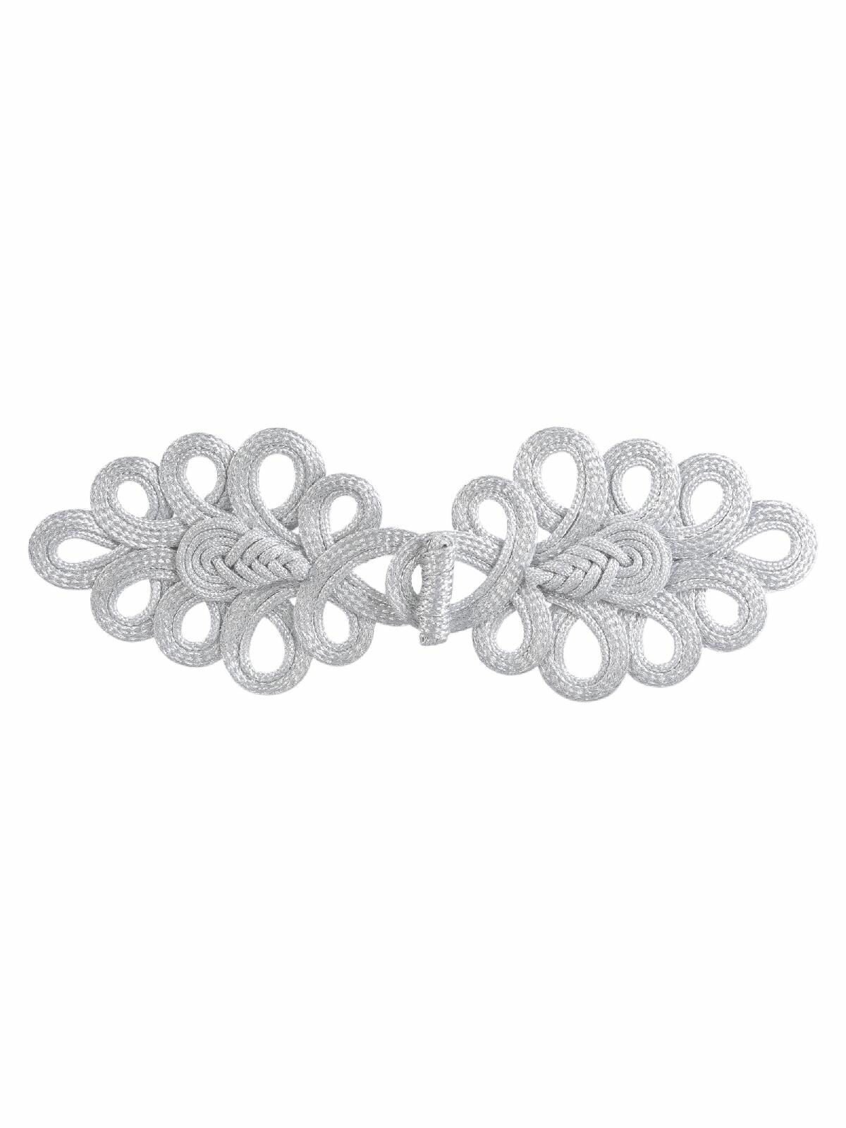 Китайские кнопки Cheongsam Knot Comp, серебро