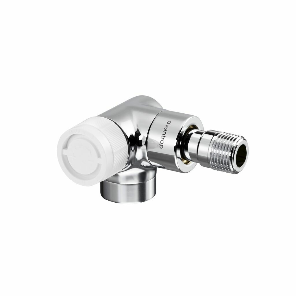Вентиль термостатический"E" 3-х осевой угловой Oventrop 116 34 52 хром, левое подкл. (т/т вправо)