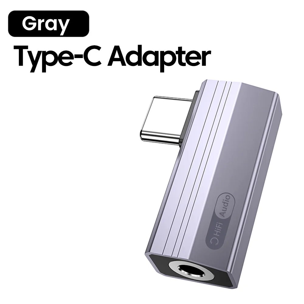 USB Type C/USB To 3.5 Jack Адаптер для наушников USB C 3,5 мм Aux Audio Адаптер для type c gray