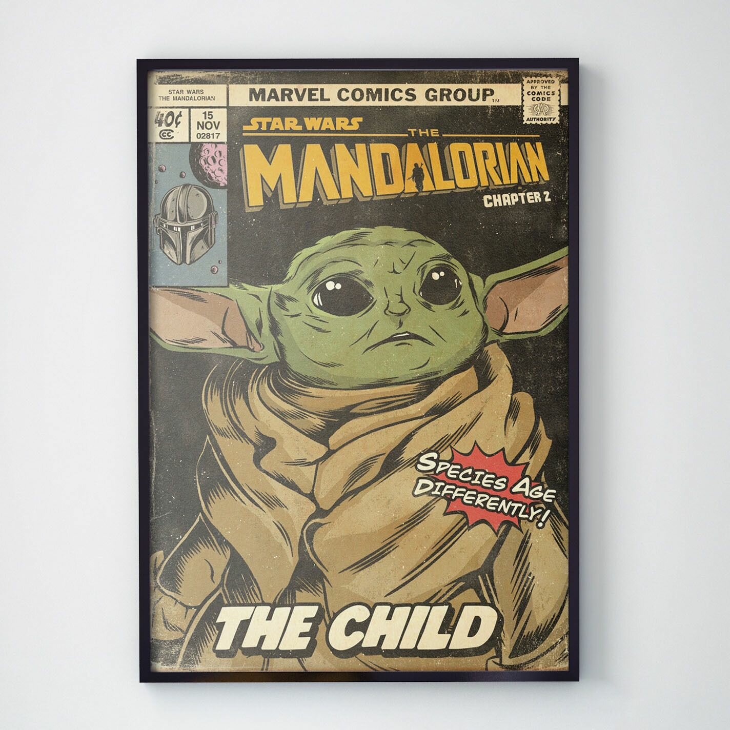 Плакат, постер Мандалорец, the Mandalorian на бумаге, размер 21х30см