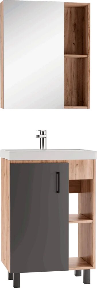 Мебель для ванной комнаты Домино Craft 60 дуб вотан, графит