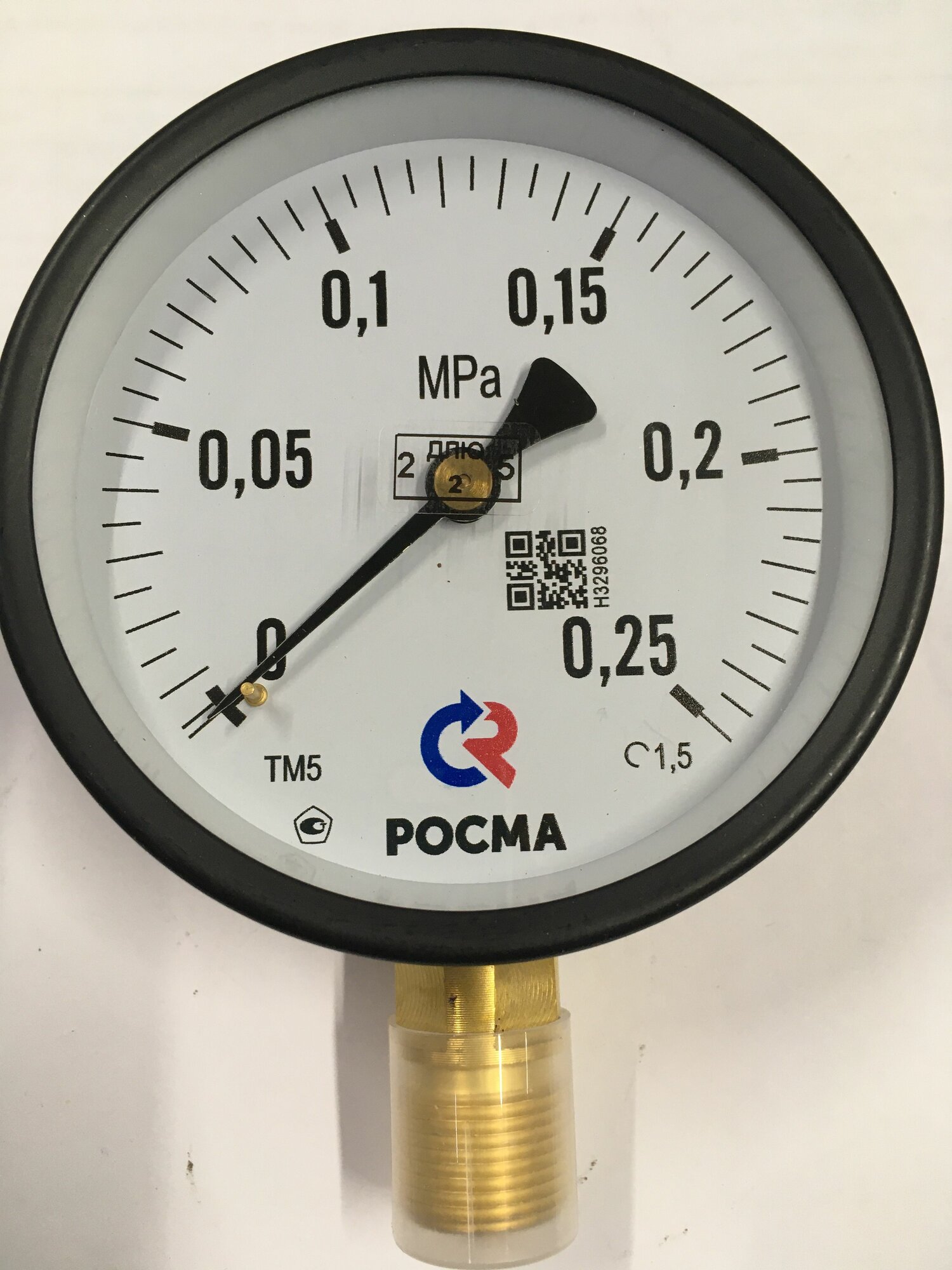 Манометр ТМ-510Р 2,5кгс/см2 (0,25МПа, 2,5бар, 2,5атмосфер с поверкой резьба M20x1,5 100 мм Росма