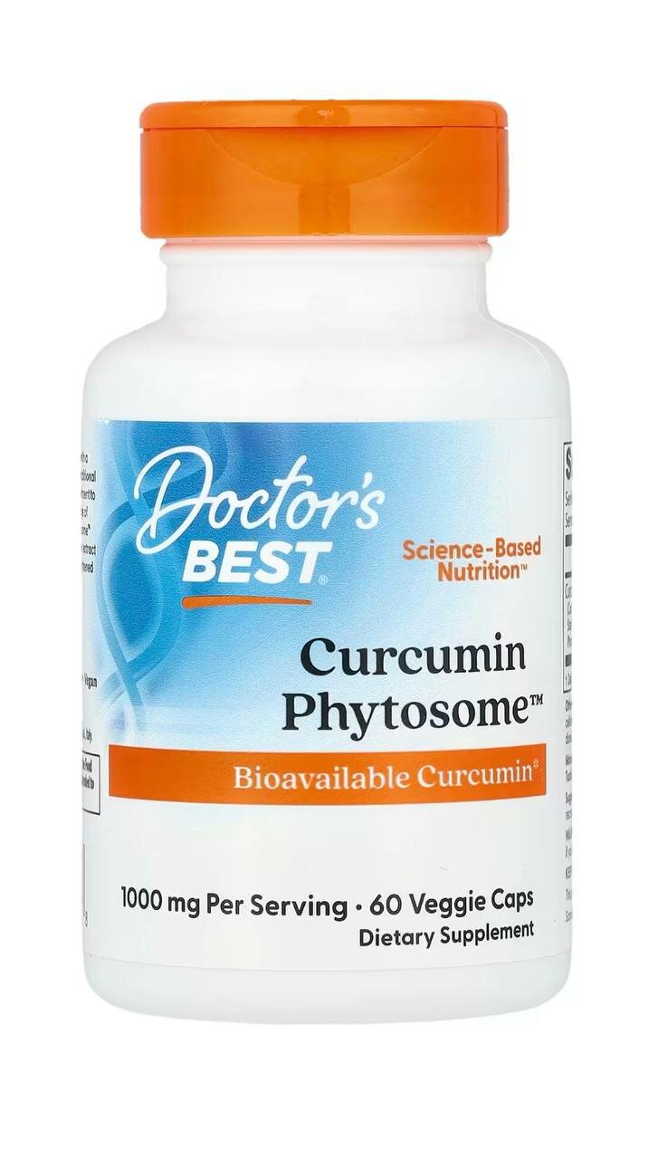 Легкоусвояемый куркумин Доктор Бест, Curcumin Doctor's Best, 1000 мг, 60 капсул