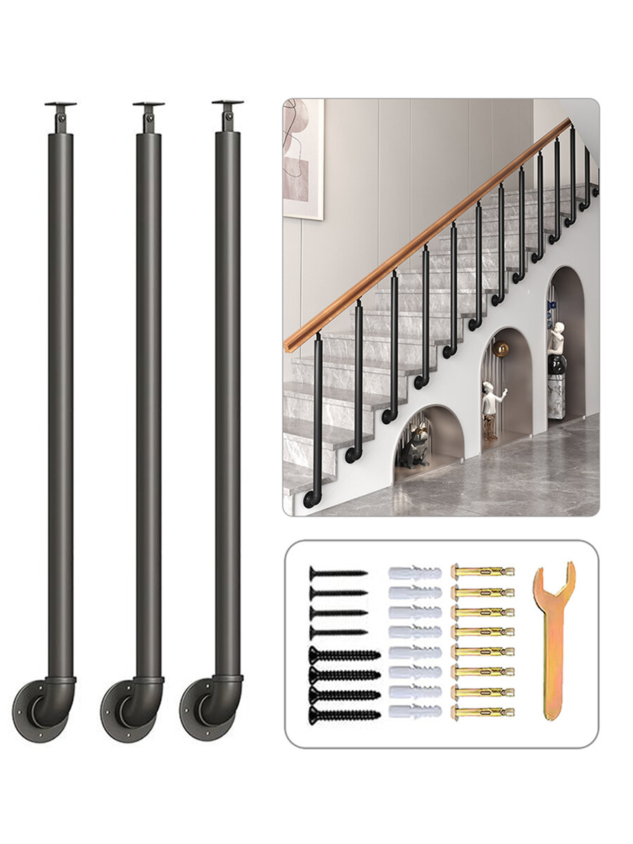 Металлические стойки перил с поворотным кронштейном 270 , Для ступеней, уровневых помещений и чердаков