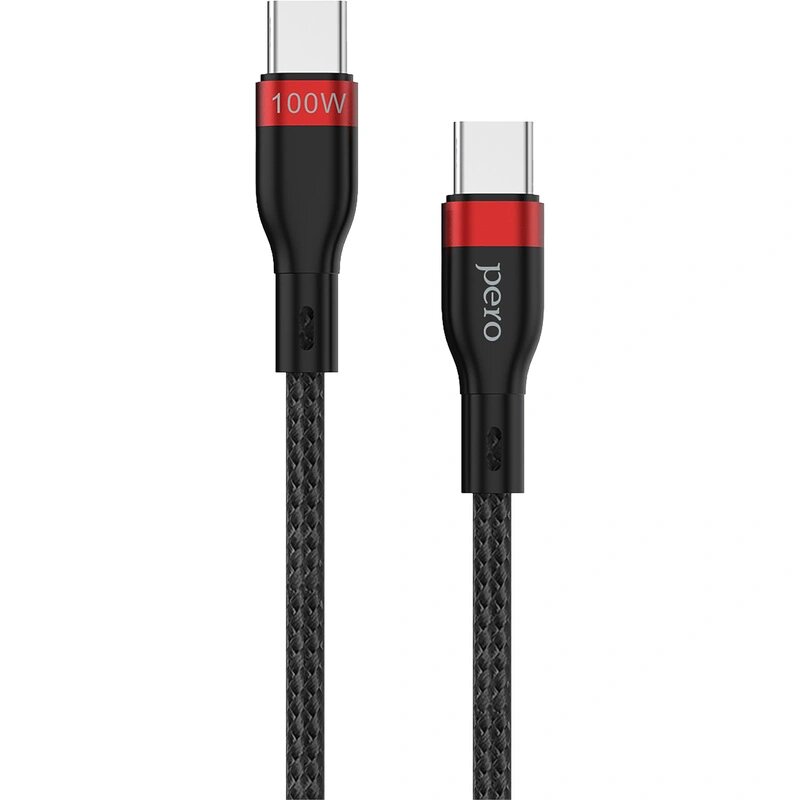 Кабель USB PERO DC-10 PD Type-C to Type-C, 5A, 100W, 1.5m, Black