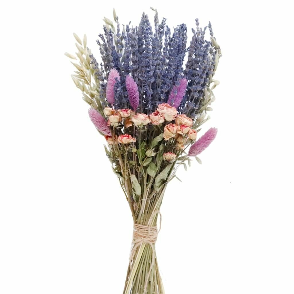 1 пучок сухих цветов лаванды букет-Лавандовая роза