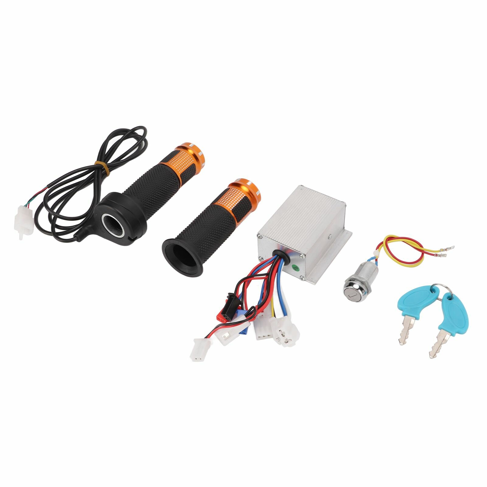 Контроллер скорости сщеткой 24V 250W для электрических самокатов, велосипедов и трициклов, комплект с газом и замком питания