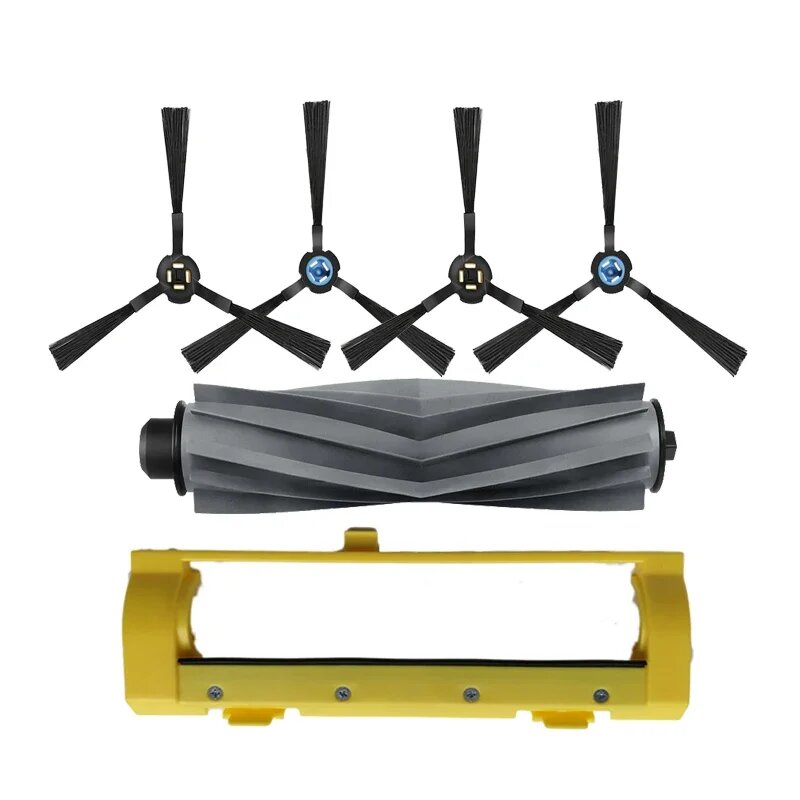 Роликовая основная щетка для пылесоса, боковая щетка, фильтр нера, ткань для швабры для Genio Deluxe 500 Запчасти для роботизированного пылесоса, set 3