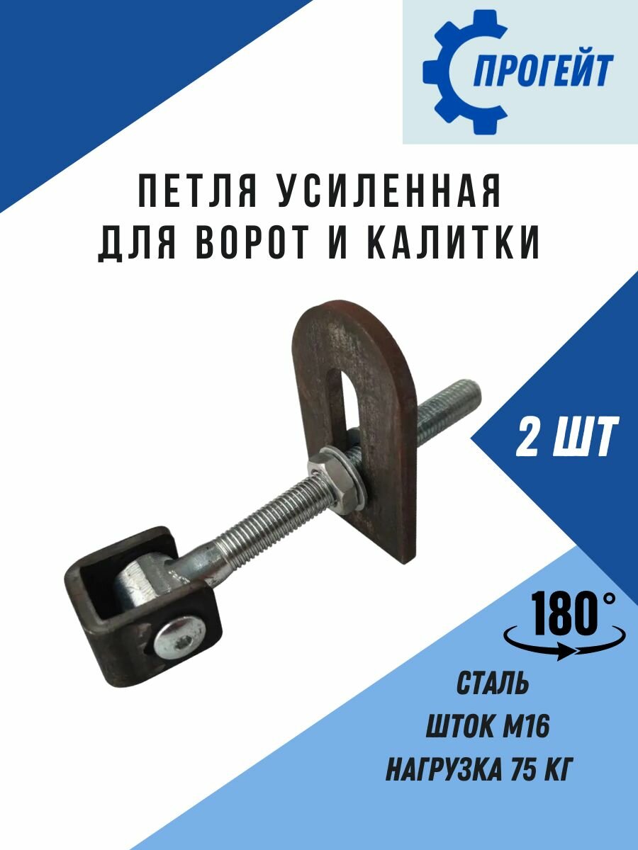 Петли усиленные регулируемые для ворот и калитки М16 2 шт