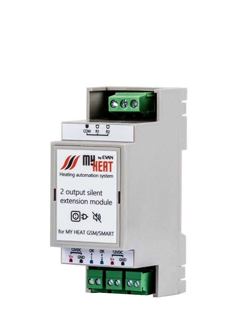 Блок симисторов MY HEAT RL2S, на два выхода, для Умного дома, подключение на DIN-рейке