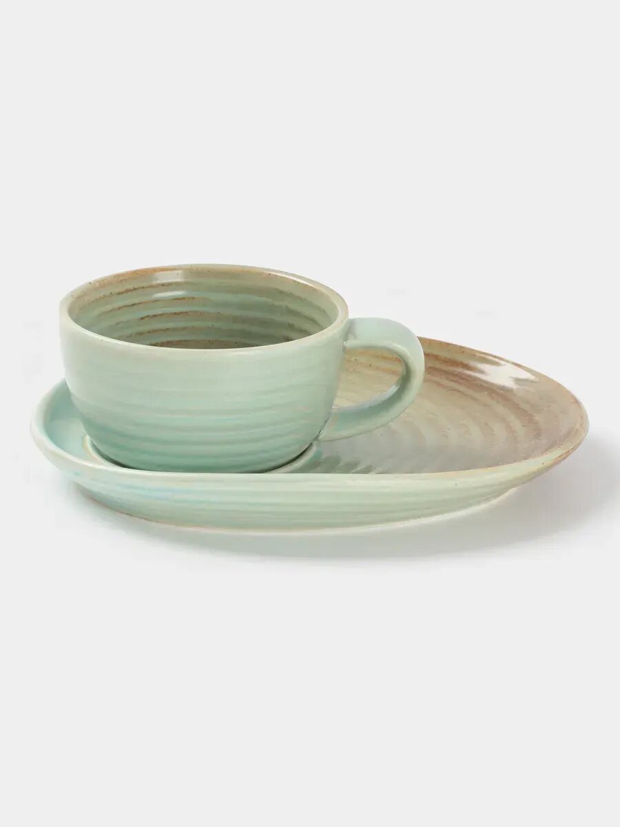 Кружка для чая и кофе 300 мл "Sand Ripples" с блюдцем