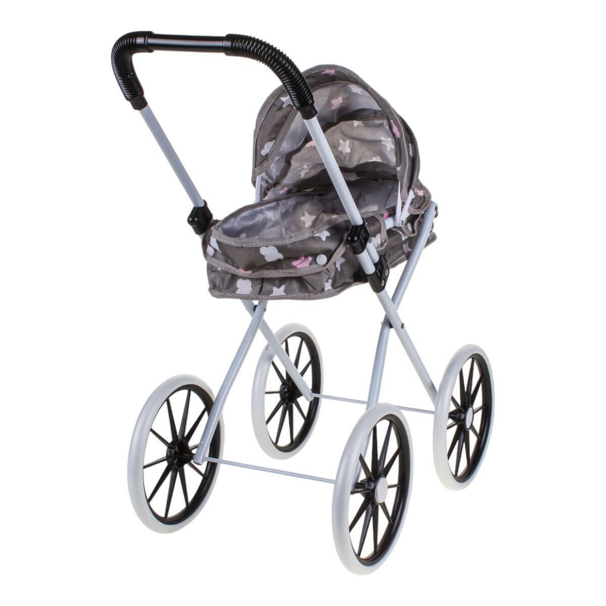 Коляска-люлька игрушечная для кукол 63см, металл, пластик, ткань, цвет в ассортименте