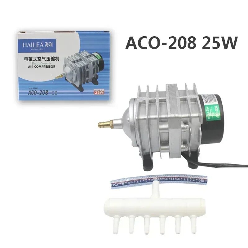 Hailea ACO-208 308 воздушный насос для пруда, EU adapter 220V-50HZ, Белый