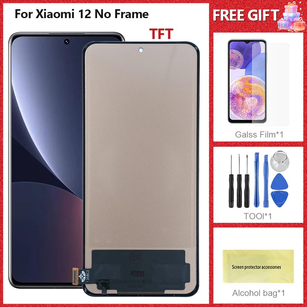 6,28 'AMOLED ЖК-дисплей для Xiaomi 12 2201123G 2201123C ЖК-дисплей цифровой сенсорный экран в сборе замена