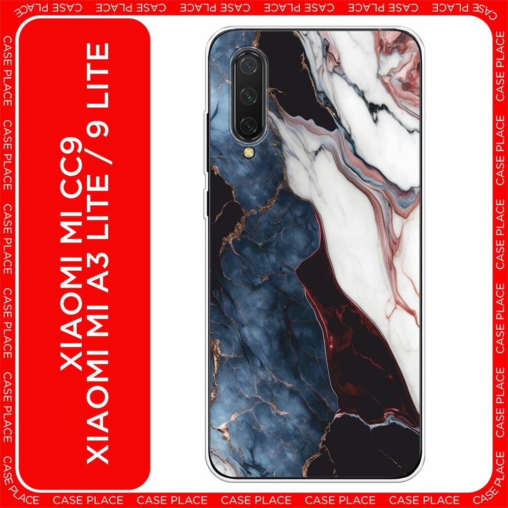 Чехол на Xiaomi Mi CC9/A3 Lite/9 Lite / Сяоми Mi CC9/A3 Lite/9 Lite с принтом "Благородный мрамор"
