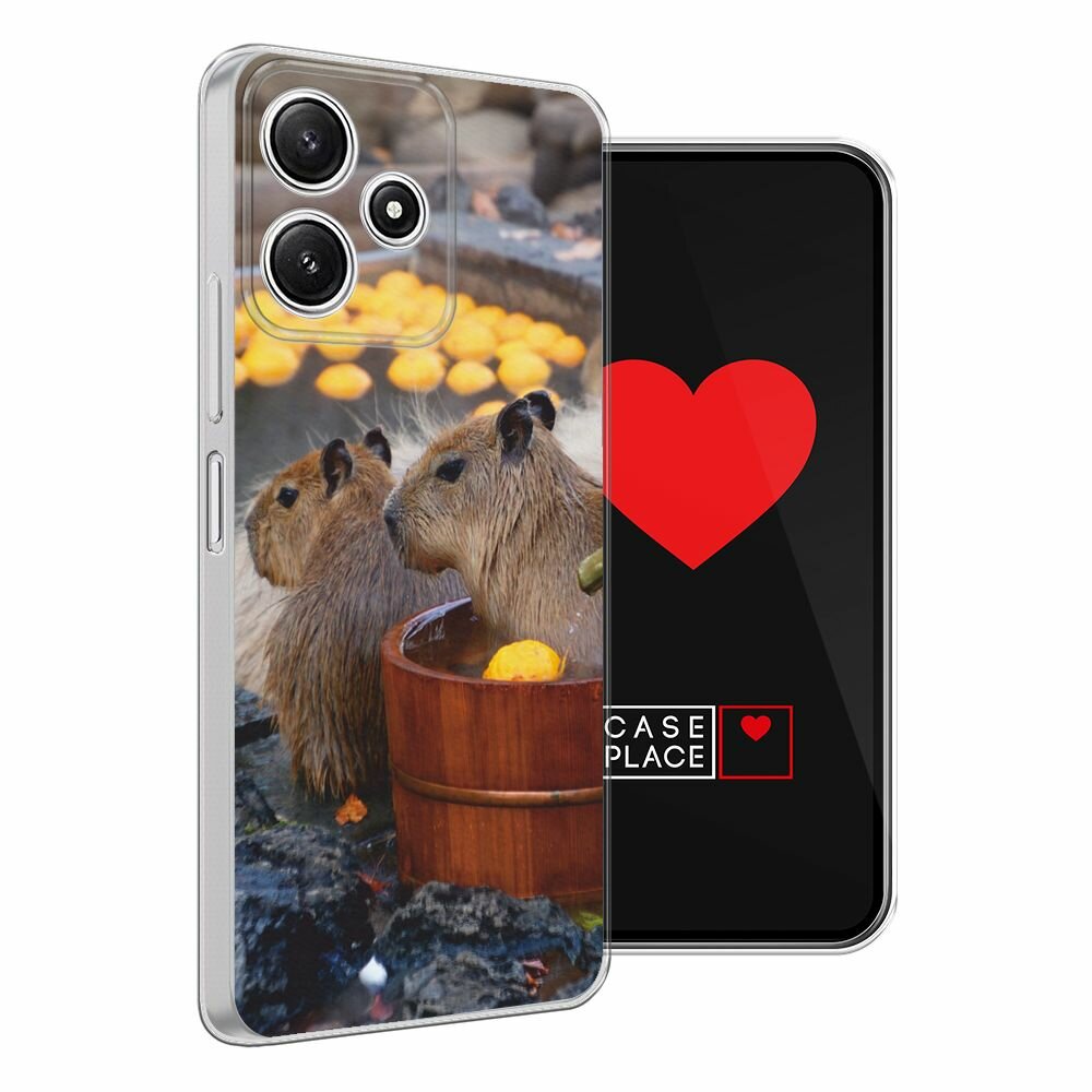 Чехол на Xiaomi Redmi 12 5G / Сяоми Редми 12 5G с принтом "Капибары отмокают" — фото 1