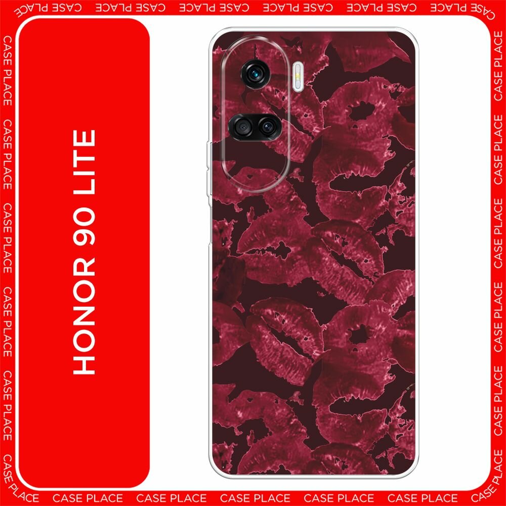 Чехол на Honor 90 Lite / Хонор 90 Лайт с принтом Помада паттерн 1
