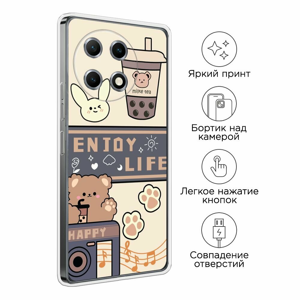 Чехол на Tecno Camon 30S / Текно Камон 30S с принтом "Enjoy life 1" — фото 1