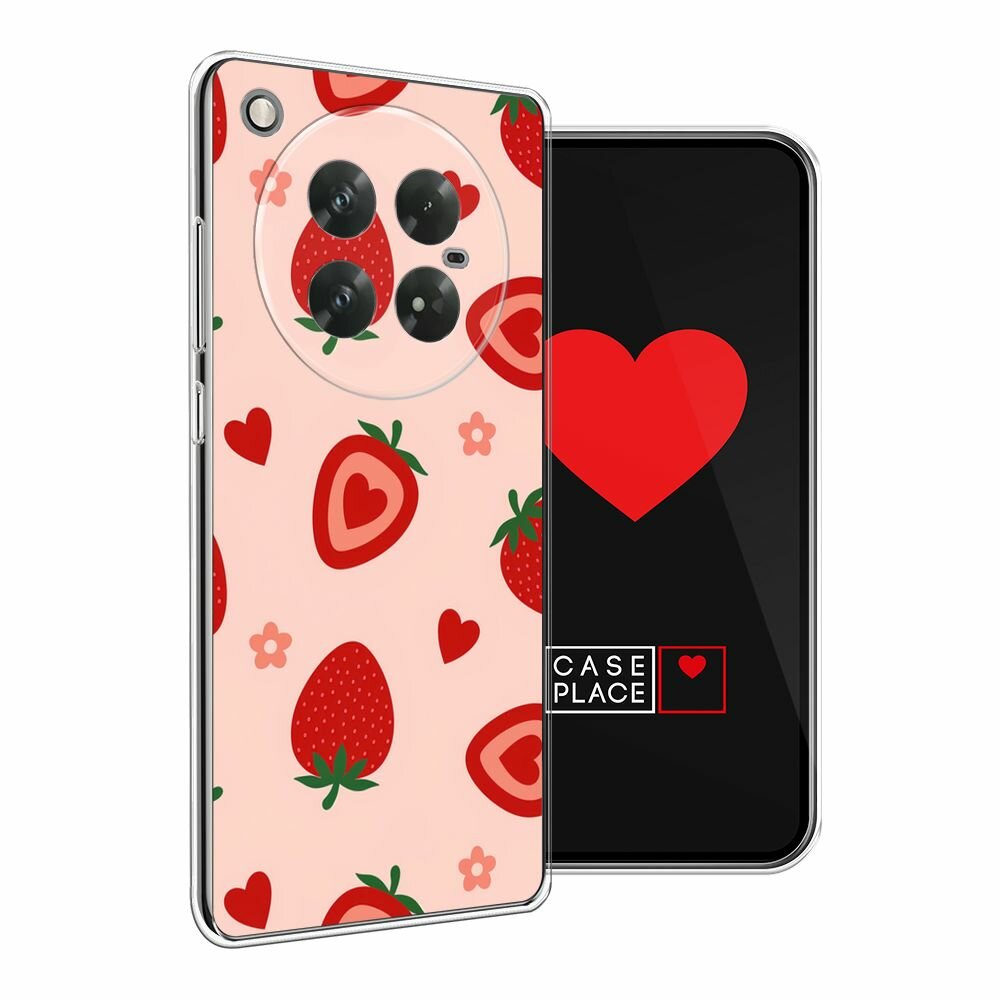 Чехол на Infinix Zero 40 5G / Инфиникс Зеро 40 5G с принтом "Heart strawberries 1 - 14 февраля" — фото 1