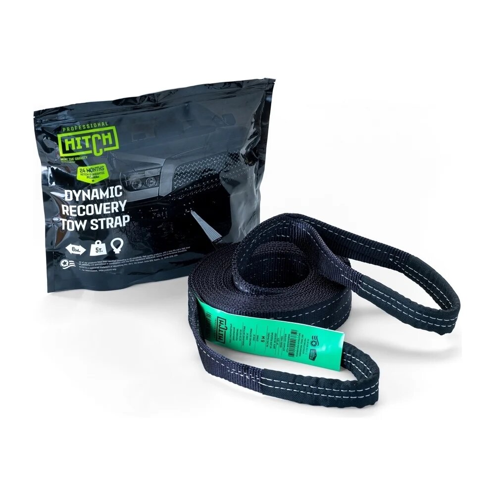 HITCH Трос буксировочный динамический PROFESSIONAL Лента 5т, 6 м, петля-петля SZ071509