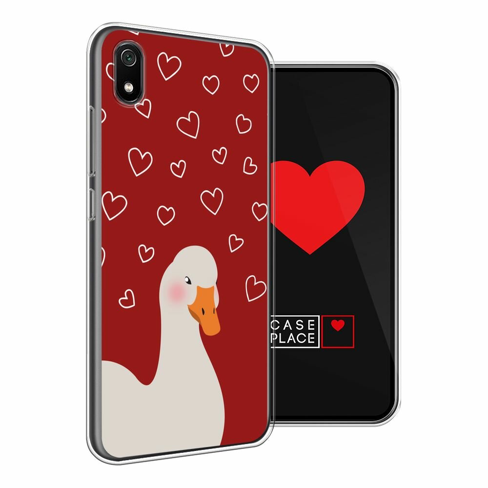 Чехол на Xiaomi Redmi 7A / Сяоми Редми 7А с принтом "Влюблённый гусь 1 - 14 февраля" — фото 1