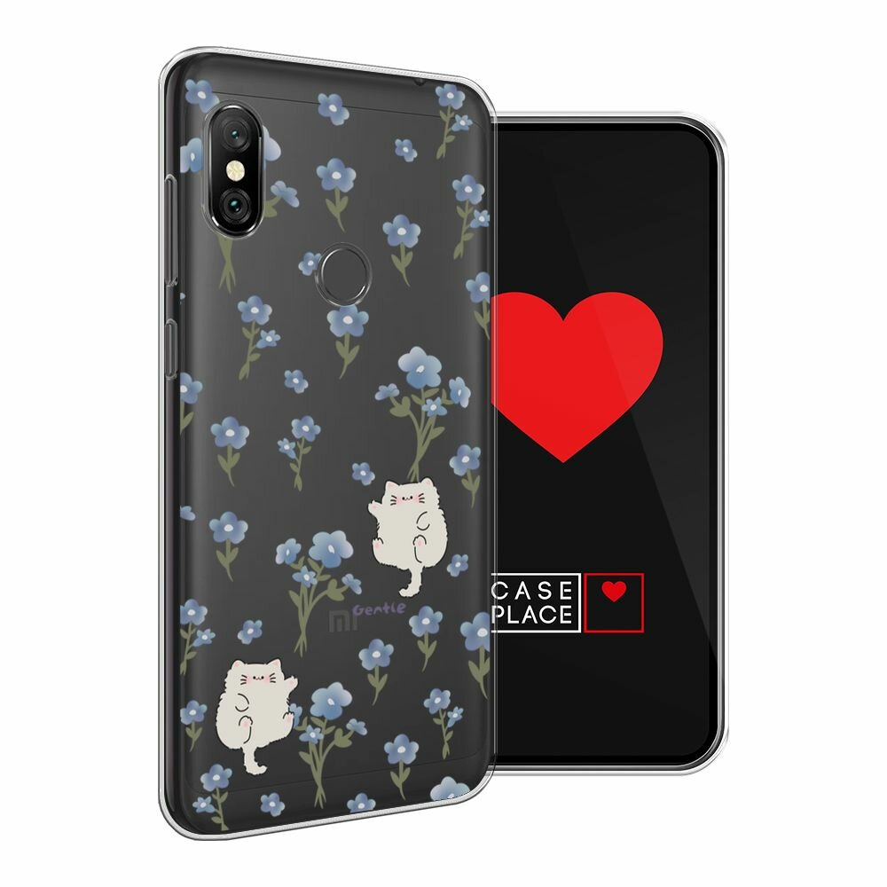 Чехол на Xiaomi Redmi Note 6 Pro / Сяоми Редми Нот 6 Про с принтом "Gentle cats", прозрачный — фото 1