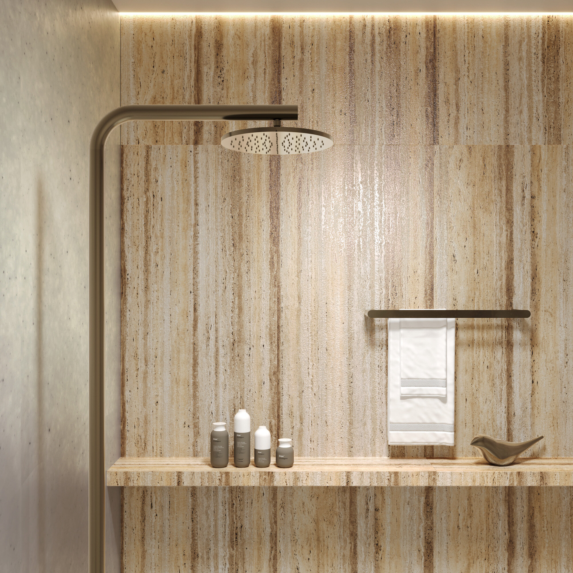 Керамогранит 1200×600 мм ROCK TRAVERTINO BEIGE SHAPE + GLUE ART Поверхность: Матовая с 3D-глазурью (цена за 1 плитку 0,72м2)