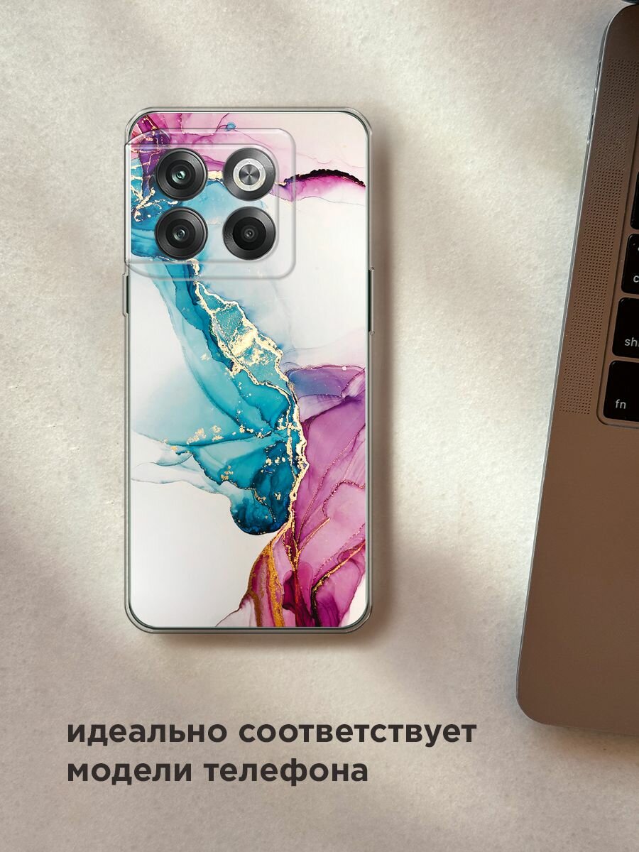 Чехол на OnePlus 10T / Ван плюс 10T с принтом "Розовые разводы рисунок" — фото 1