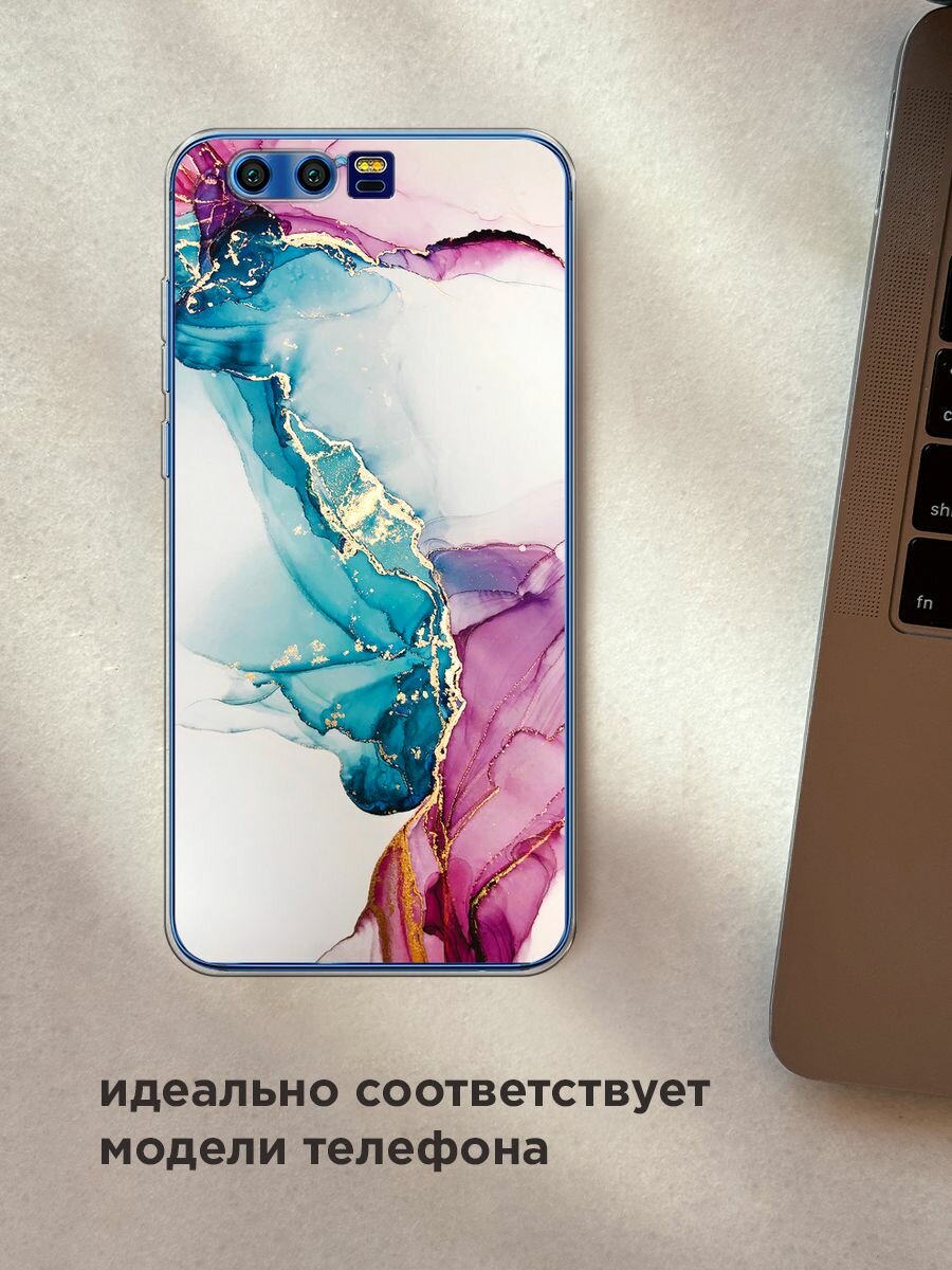 Чехол на Honor 9 / Хонор 9 с принтом "Розовые разводы рисунок" — фото 1