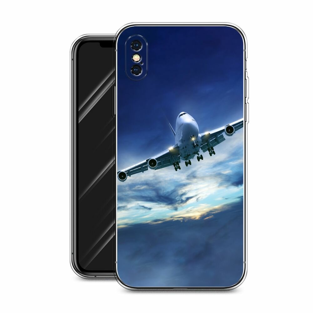 Чехол на Apple iPhone XS Max / Айфон XS Max с принтом "Самолет в небе" — фото 1