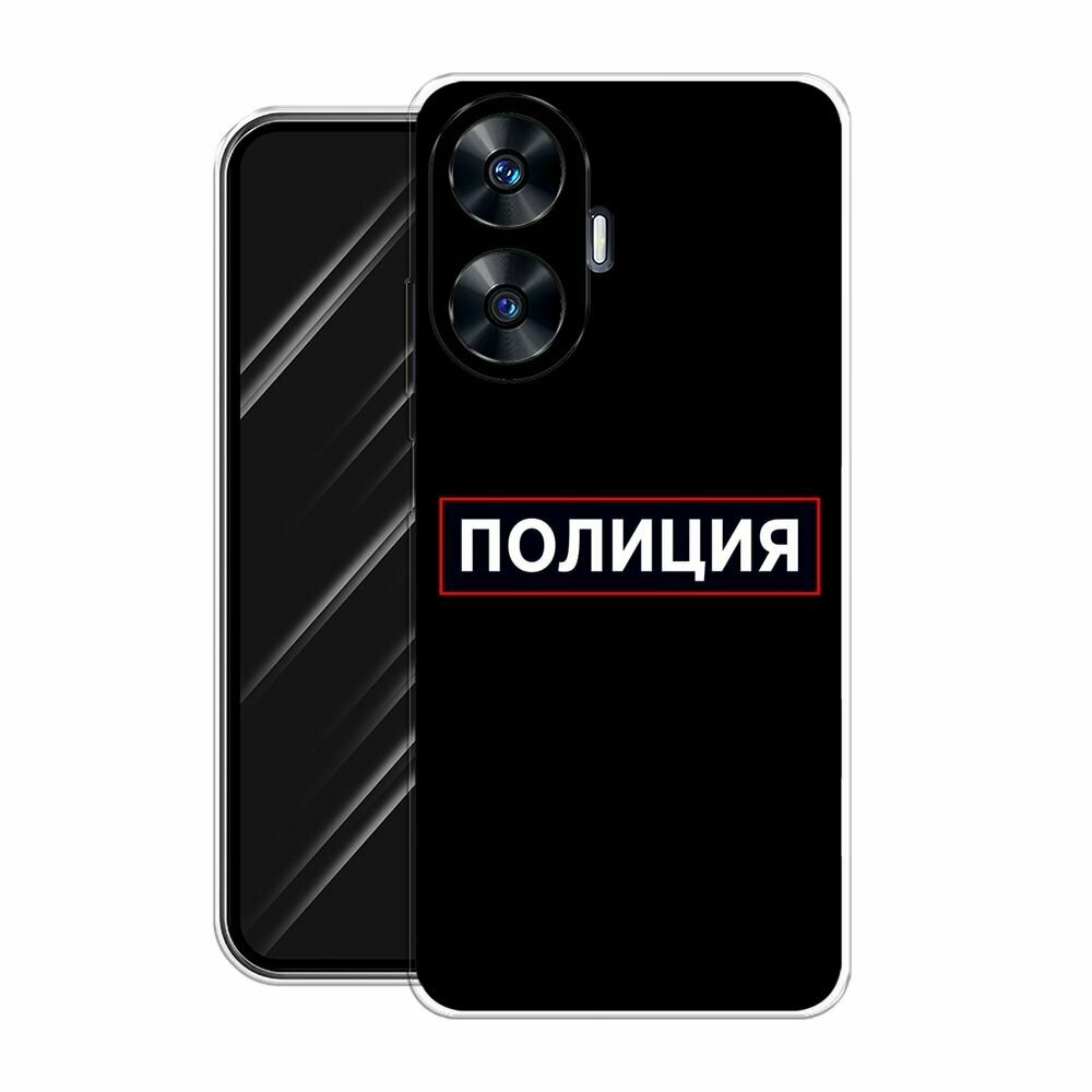 Силиконовый чехол на Realme C55 / Реалми C55 с принтом "Police logo" — фото 1