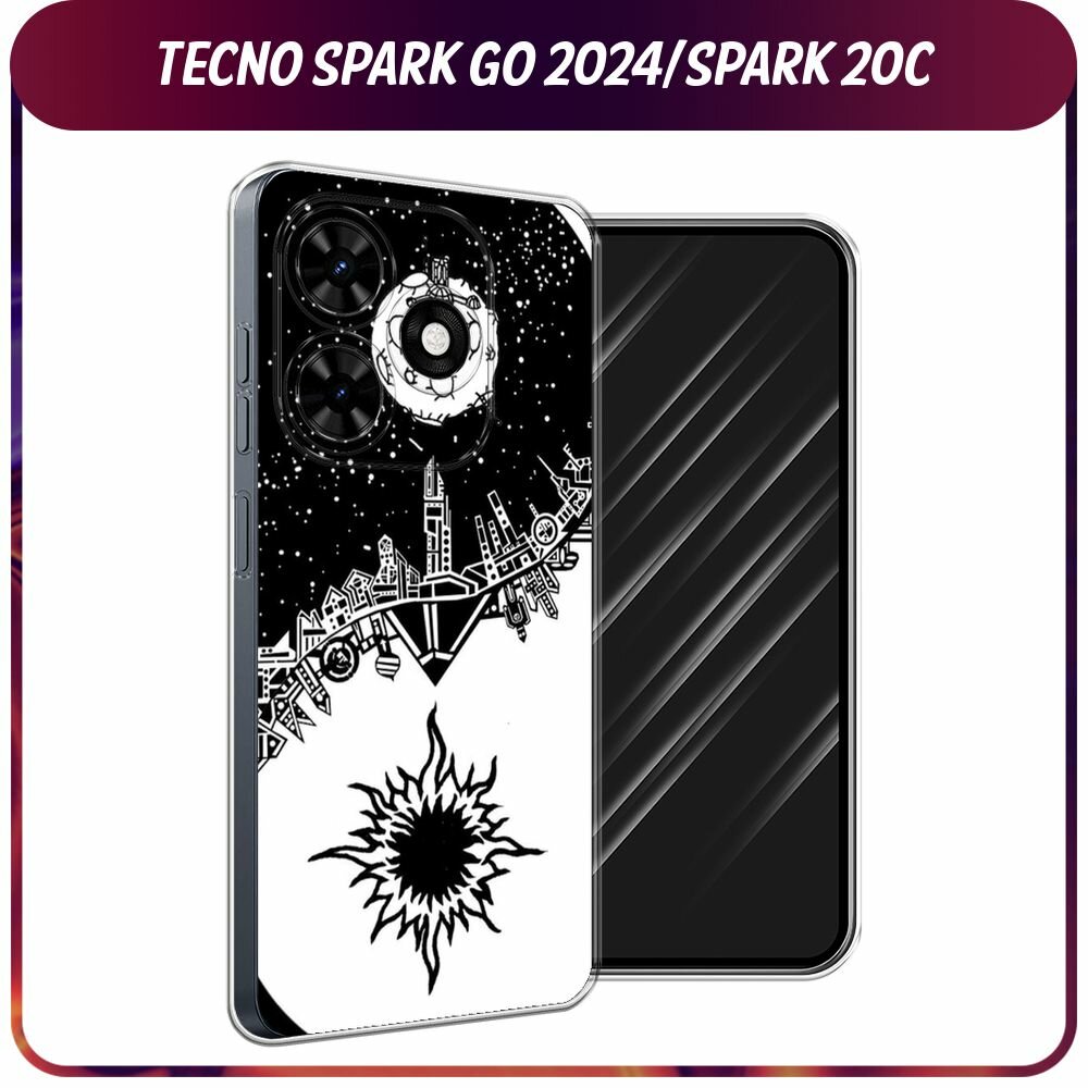 Чехол на Tecno Spark Go 2024/Spark 20C / Текно Спарк Го 2024/Спарк 20C с принтом "Инь янь геометрия"