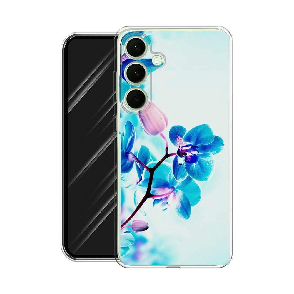 Чехол на Samsung Galaxy S25 Plus / Самсунг S25 Плюс с принтом "Голубая орхидея" — фото 1