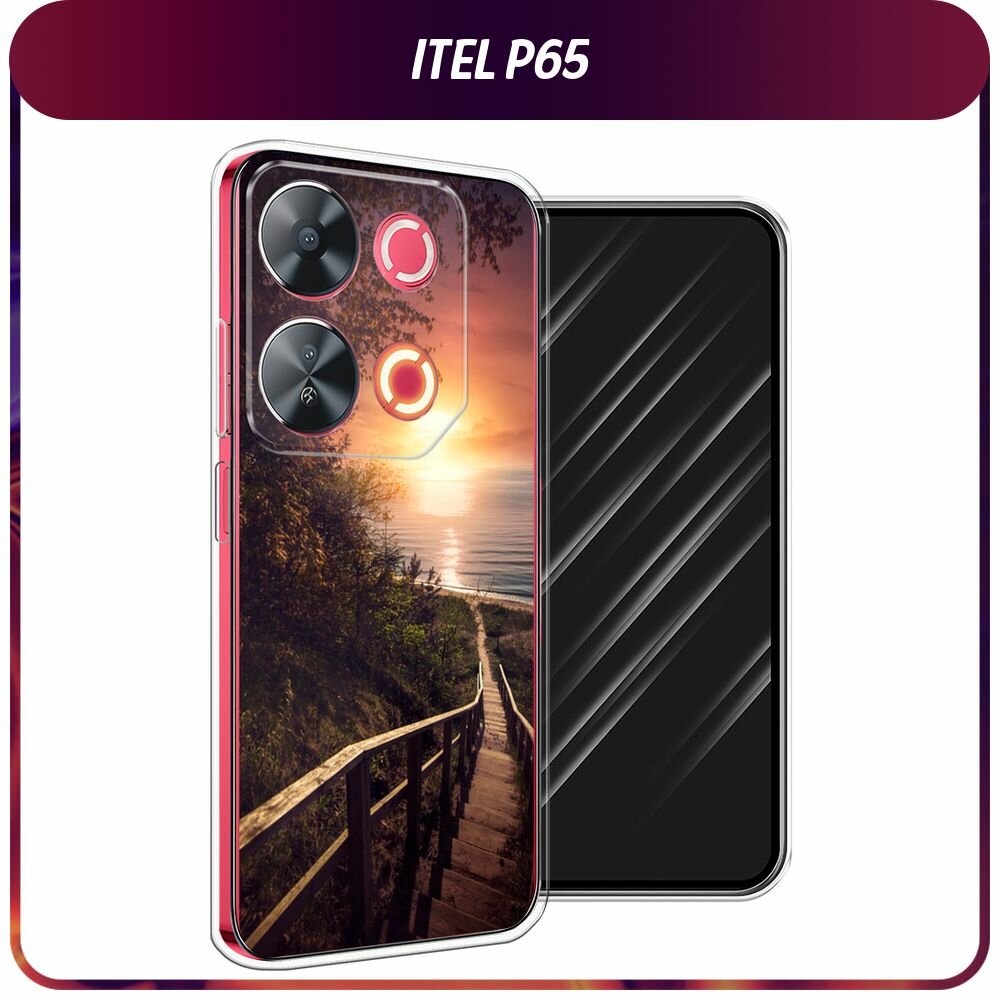 Силиконовый чехол на Itel P65 / Ител P65 с принтом "Мост у воды"