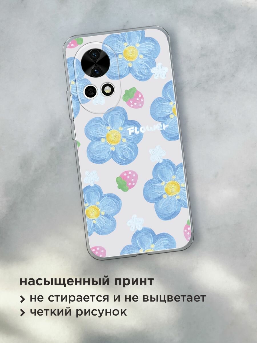 Чехол на Huawei Nova 12/Nova13 / Хуавей Нова 12/Нова 13 с принтом "Незабудки рисунок" — фото 1