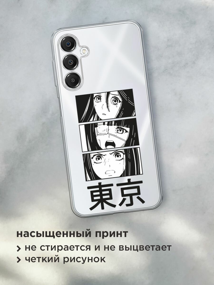 Чехол на Samsung Galaxy A16 / Самсунг А16 с принтом "Tokyo girls", прозрачный — фото 1