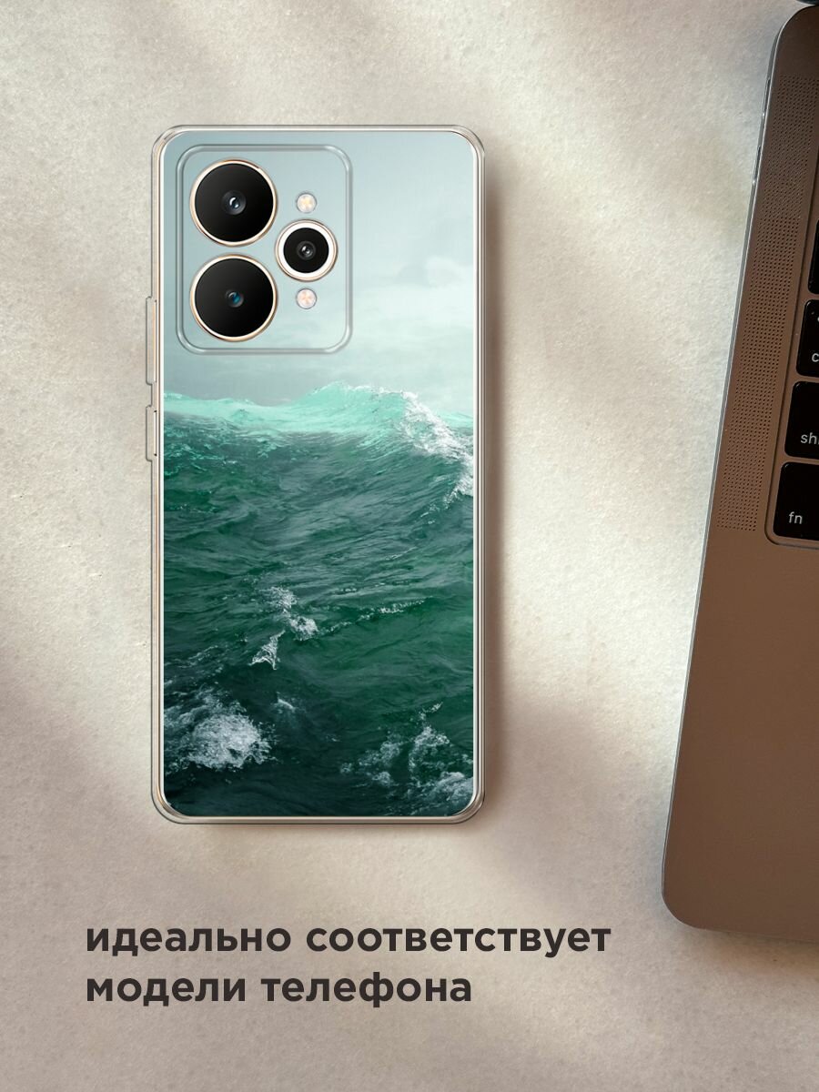 Силиконовый чехол на Realme 15 / Реалми 15 с принтом "Волны 12" — фото 1