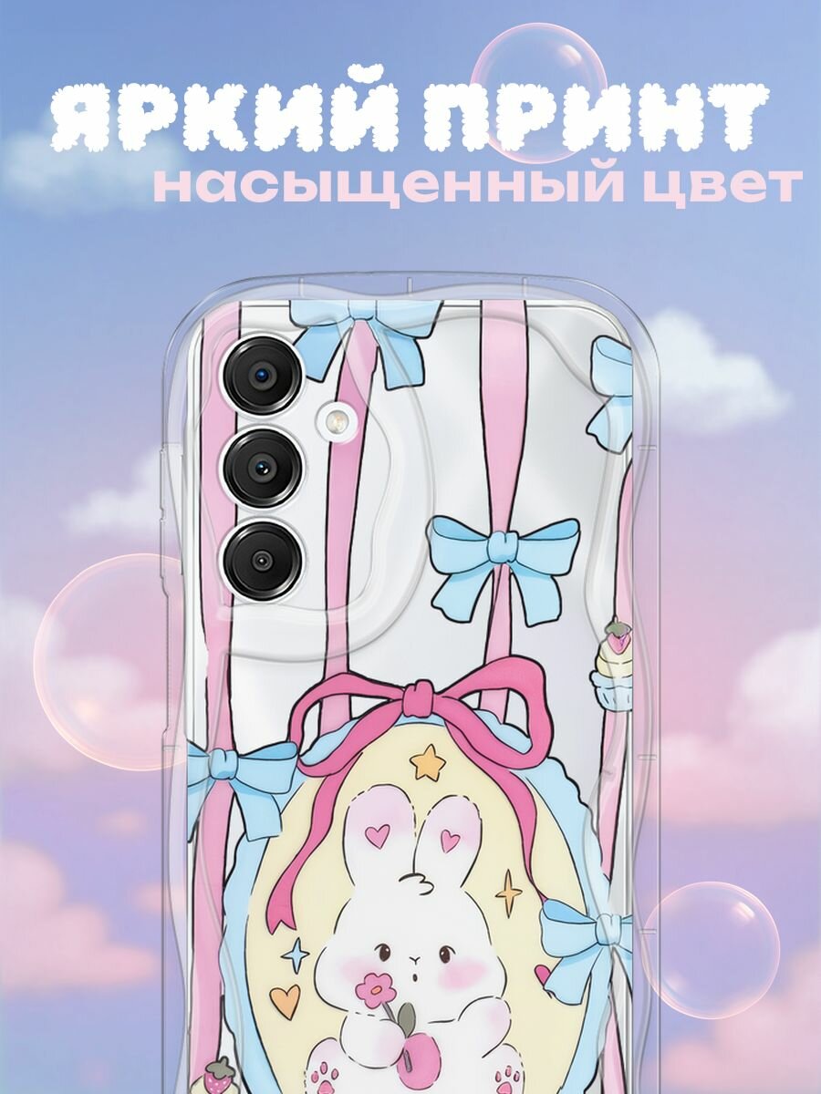 Чехол на Samsung Galaxy A16 / Самсунг А16 с принтом "Кролик с ромашкой 1" — фото 1