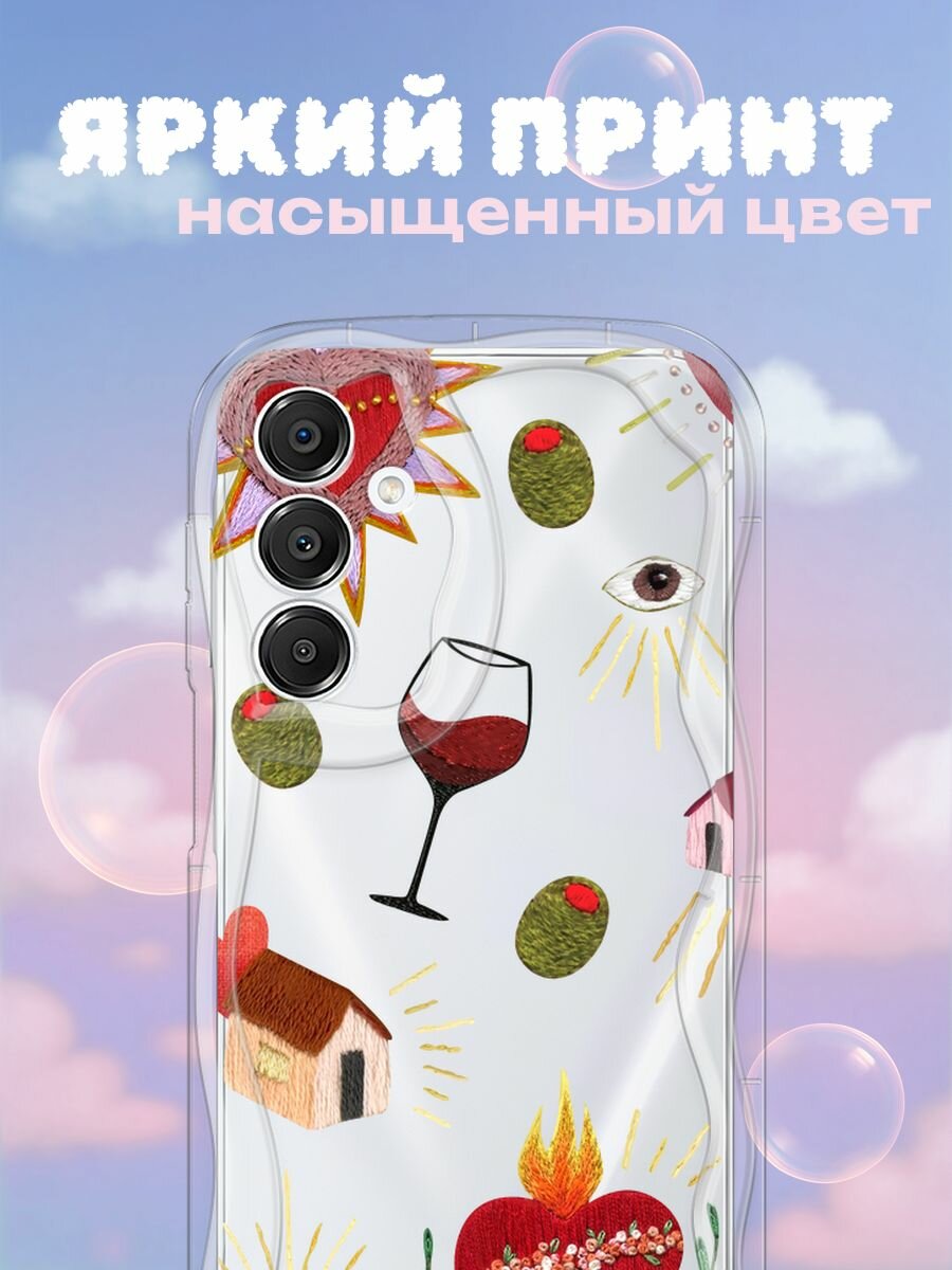 Чехол на Samsung Galaxy A16 / Самсунг А16 с принтом "Ниточный коллаж" — фото 1