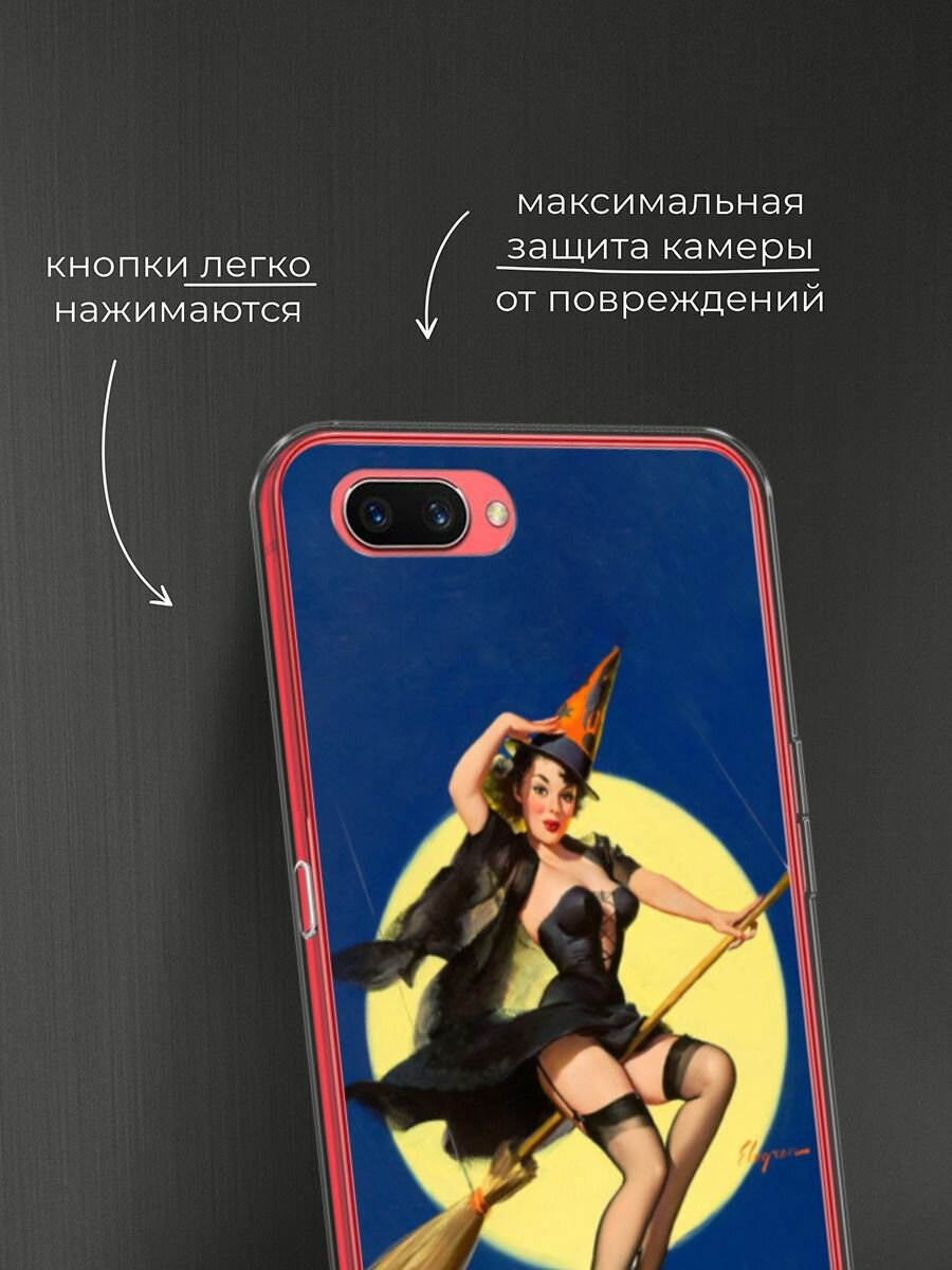 Силиконовый чехол на Oppo A3s / Oppo A3s с принтом "Pin-Up Witch" — фото 1