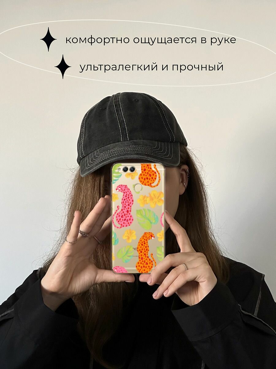 Чехол на Honor 7X / Хонор 7Х с принтом "Экзотика", прозрачный — фото 1