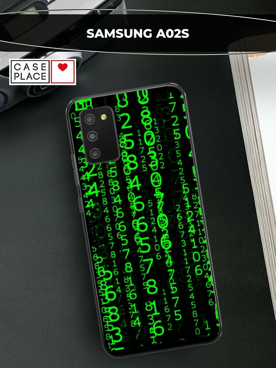 Чехол на Samsung Galaxy A02s / Самсунг Галакси A02s с принтом "Цифры матрицы"