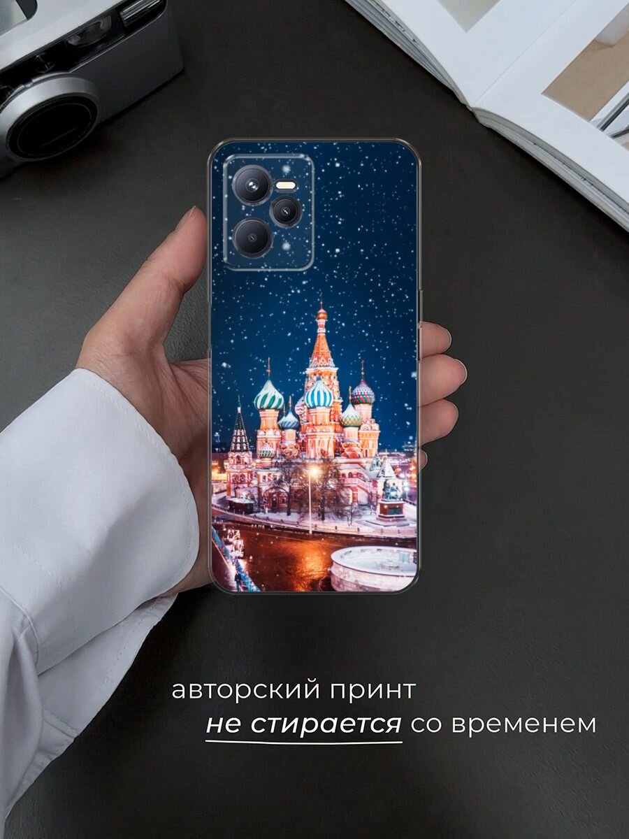 Силиконовый чехол на Realme C35 / Реалми C35 с принтом "Москва 1" — фото 1