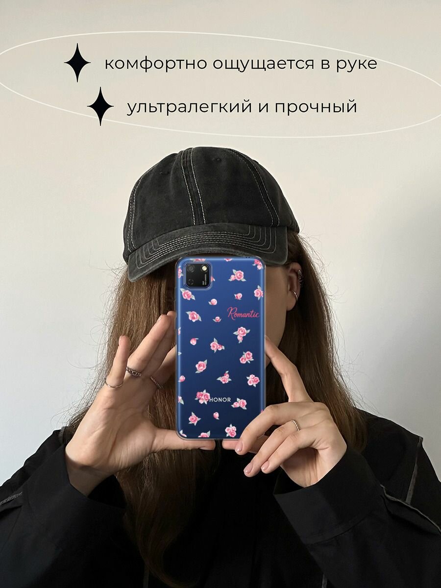Чехол на Honor 9S/Huawei Y5p / Хонор 9S/Хуавей Y5p с принтом "Romantic 2", прозрачный — фото 1