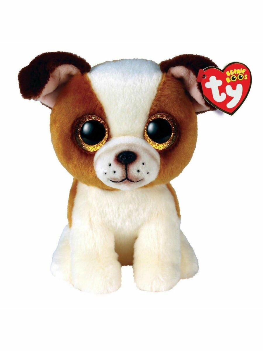 TY Мягкая игрушка Дог Бело-коричневая Собачка дет, 15 см