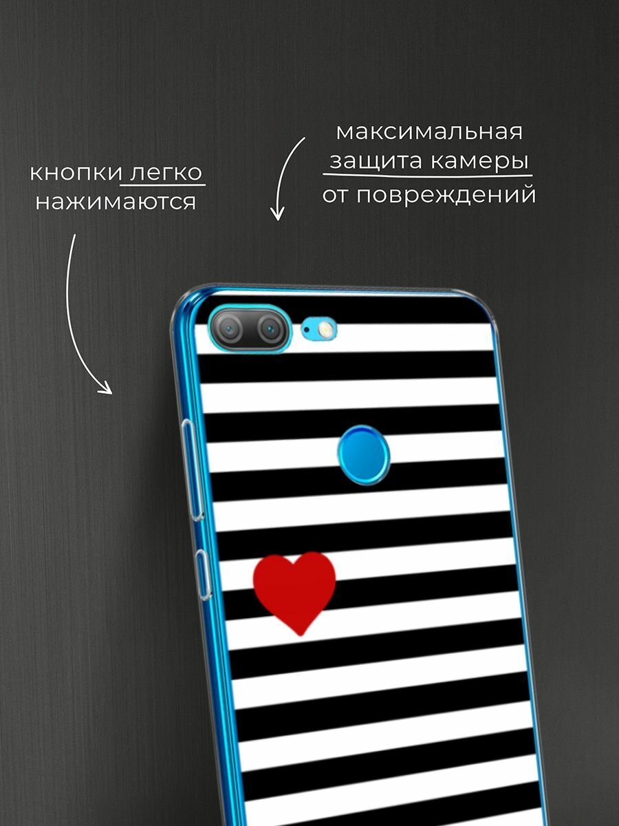 Чехол на Honor 9 Lite / Хонор 9 Лайт с принтом "Красное сердце" — фото 1